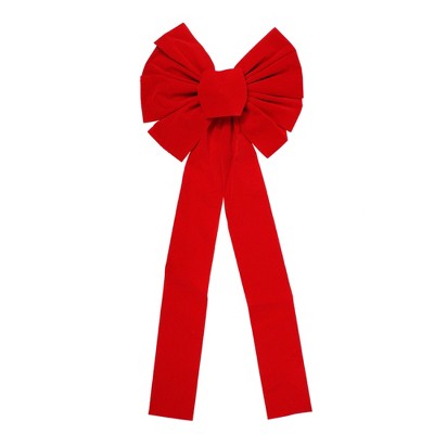 Northlight 18" Red Tinsel 4-loop Bow Christmas Decoration : Target