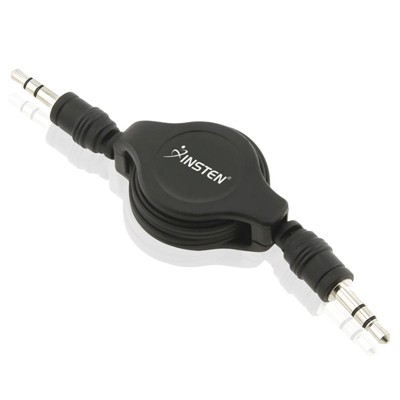 Insten Retractable 3.5mm Audio Cable M/m, Black : Target
