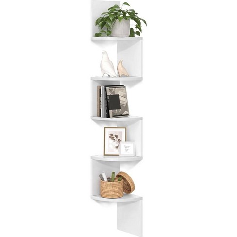 Vasagle Corner Shelf 5 tier Floating Wall Shelf Plant Shelf White Target