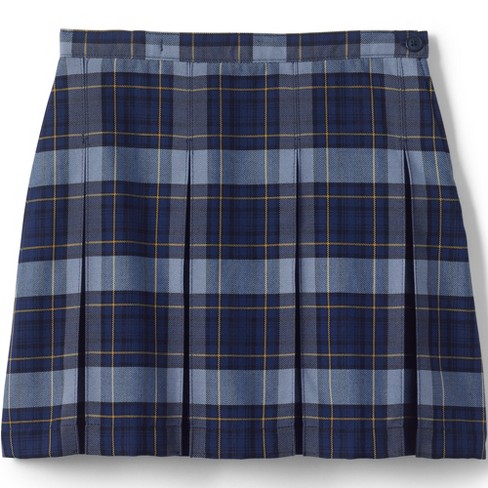 Lands' End School Uniform Kids Plaid Box Pleat Skirt Top Of The Knee ...