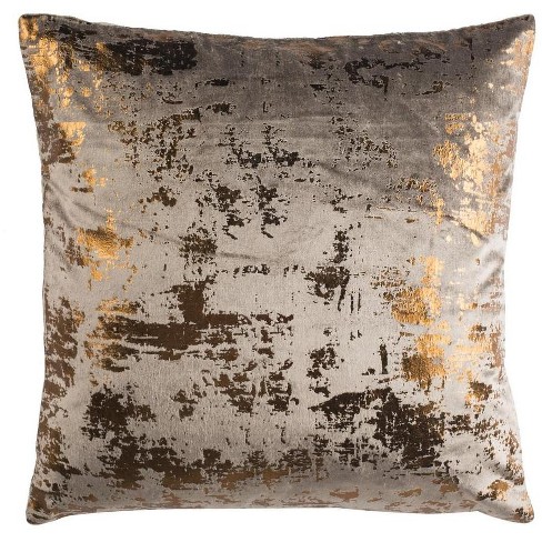 Edmee Metallic Pillow - Potato Brown/copper - 20"x20" - Safavieh : Target