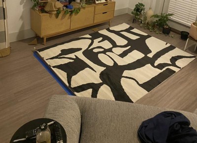 5'x7' Abstract Inkblot Rug Black/white - Threshold™ : Target