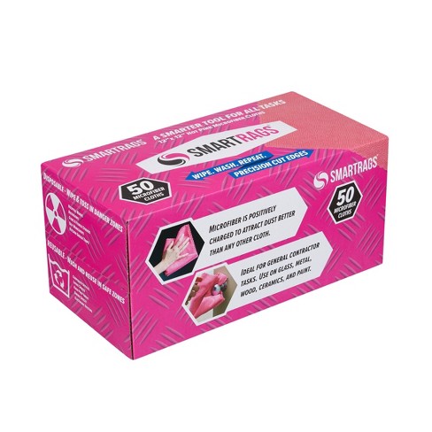 Smart Rags Microfiber Cloths 12x12 Pink (1 Box Of 50 Cloths) : Target