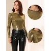 Inspire Chic Women's Metallic Round Neck Long Sleeve Sparkly Disco ...