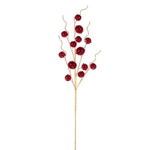 Vickerman 33" Red Metal Jingle Bell Spray, 2 Per Bag : Target