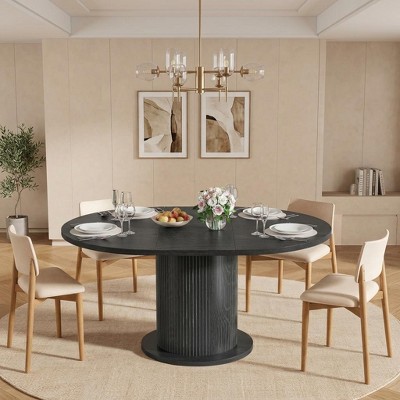 Oval Retractable Storage Roller Shutter Dining Table : Target