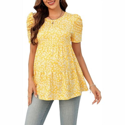 Maternity Tops For Pregnancy Maternity Shirts Womens Puff Sleeve ...