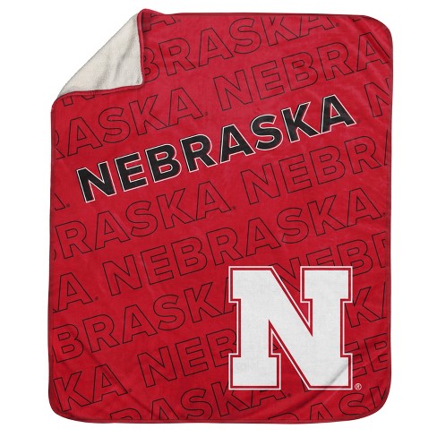 Ncaa Nebraska Cornhuskers Wordmark 60 X 70 Faux Shearling Blanket : Target