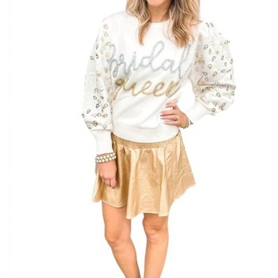 Women's Bridal Queen Sweater - Queen Of Sparkles : Target