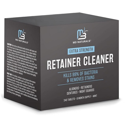 Mint Retainer Cleaner, M3 Naturals, Extra Strength Cleaning Tablets For ...