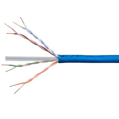 Monoprice Cat6a Plenum Bulk Cable - 500 Feet - Blue | Ul, Solid, 650mhz ...