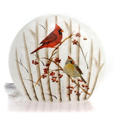 Stony Creek 9.0 Inch Cardinal Lighted Round Glass Male Female Novelty ...