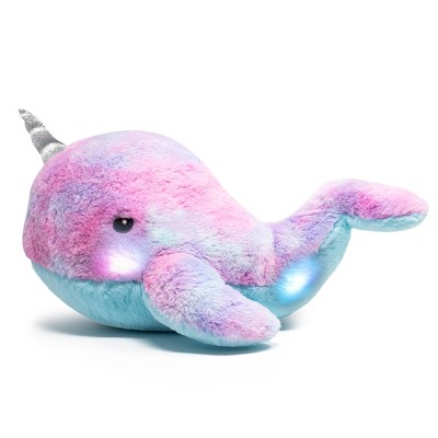 Fao Schwarz Glow Brights Toy Plush Led With Sound Narwhal 17" Stuffed ...
