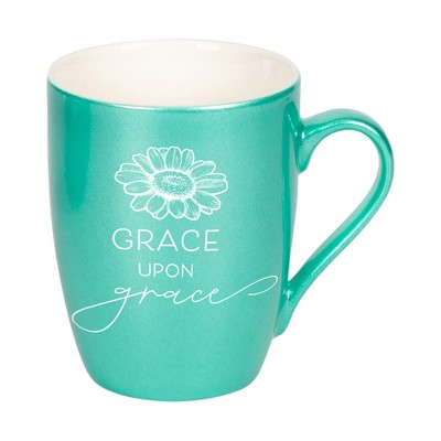 Elanze Designs Grace Upon Grace Teal 10 Ounce New Bone China Coffee Cup ...