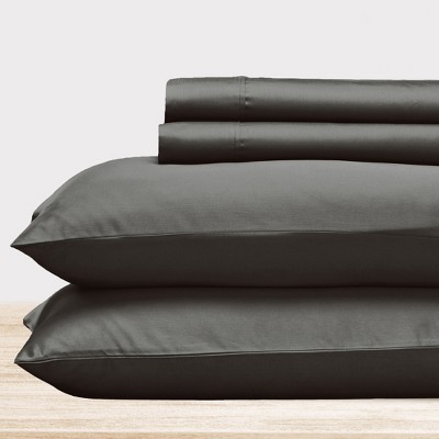 Dark Gray King Sheet Set - 100% Cotton Cooling Bed Sheets, 400 Thread ...
