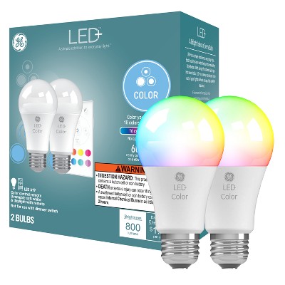 Ge 2pk Led+ Color Changing A19 Led Light Bulbs : Target