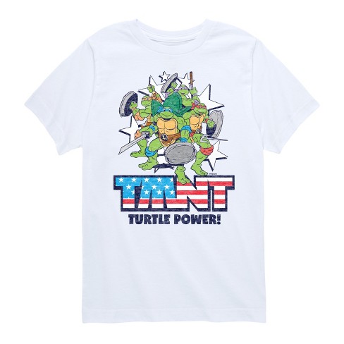 Boys' Teenage Mutant Ninja Turtles Turtle Power Americana Short Sleeve Graphic T-shirt - White ...