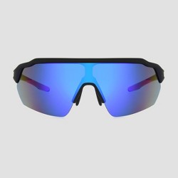 Men's Shield Sunglasses With Mirrored Lenses - All In Motion™ White ...