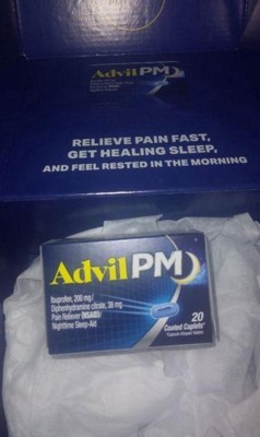 Advil Pm Pain Reliever/nighttime Sleep Aid Caplets - Ibuprofen (nsaid ...