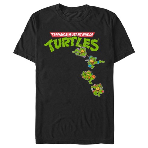 Men's Teenage Mutant Ninja Turtles Jumping Turtles Logo T-shirt - Black ...