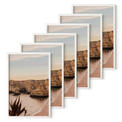 Haus And Hues Set Of 6 Picture Frame With Plexiglass Cover, White Oak, 11x17 : Target