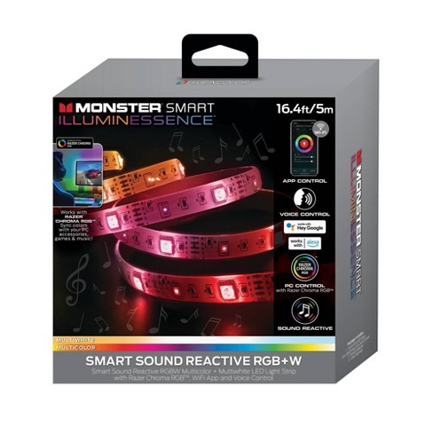 Monster 5m Smart Rgbw Led Light Strip Sound Reactive Indoor : Target