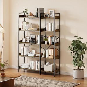 5-Tier Bookshelf, Book Shelf, Wooden Bookshelf, Corner Wide Design ...