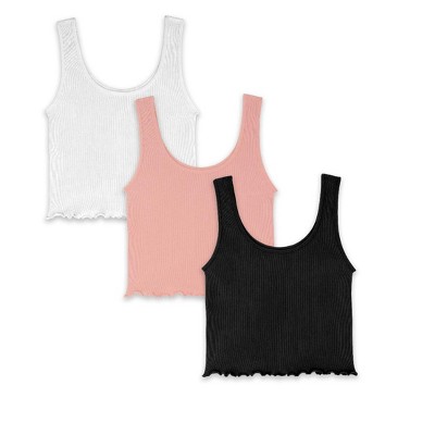 Wallflower Women's Insta Smooth Lizzie Seamless Rib Scoop Tank 3 Pack ...