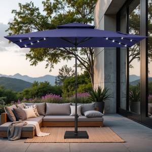 10X6.5 FT Crestlive Products Solar-Lighted Outdoor Patio Umbrella 2 ...
