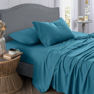 Sweet Home Collection | Prewashed Vintage Linen Style Crinkle 4-piece ...