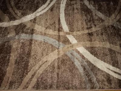 World Rug Gallery Contemporary Abstract Circles Design Gray 6'6" Round ...