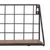 Small Black Wire Metal And Wood Hanging Wall Shelf - Foreside Home ...