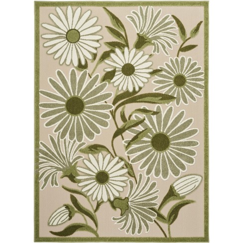 Nourison Aloha Daisy Flower Flatweave High-low Indoor Outdoor Area Rug ...