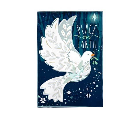 Evergreen Peace On Earth Dove Burlap Garden Flag 12 X 18 Inches Indoor ...