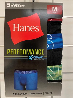 Hanes Boys' 5pk X-temp Boxer Briefs - Black M : Target