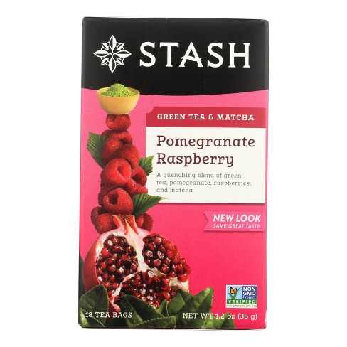 Stash Tea Pomegranate Raspberry Green With Matcha Tea - Case Of 6/18 ...