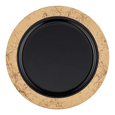 Smarty Had A Party 10" Black With Gold Vintage Rim Round Disposable ...