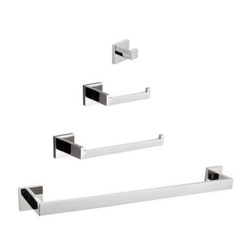 4-piece Brushed Nickel Bathroom Accessory Set : Target