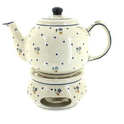 Blue Rose Polish Pottery Country Meadow Teapot With Warmer : Target
