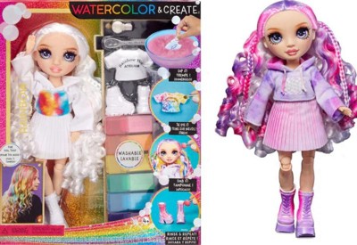 Rainbow High Watercolor & Create Fashion Diy Doll With Washable ...