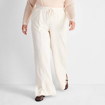 Women's Mid-rise Knit Track Pants - Future Collective Cream : Target
