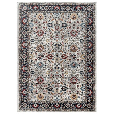 Gertmenian Kielo Tilly Traditional Floral Border Blue Ivory Red ...