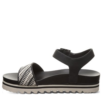 BEARPAW's Women's Orion Black/White Sandal Size 6 | Women's Sandal ...