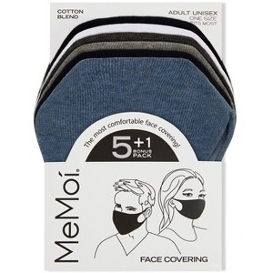 Memoi Unisex Cotton Blend Face Covering 6 Pack Heather MIx One Size ...
