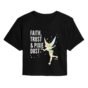 Women's - Tinker Bell - Faith Trust Pixie Dust Cropped Graphic T-Shirt ...