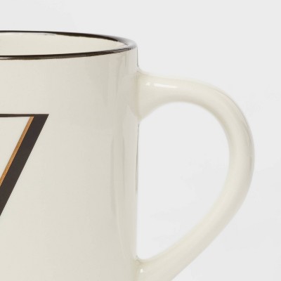 16oz Stoneware Monogram Z Mug Ivory - Threshold™ : Target
