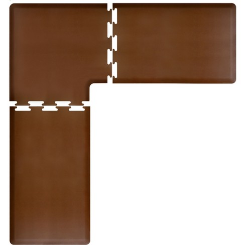 Wellnessmats Puzzle Piece Collection 3 Foot Wide L Series Brown Anti ...