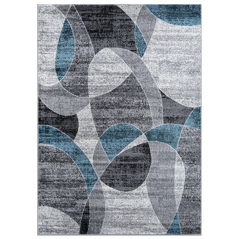 World Rug Gallery Contemporary Distressed Circle Area Rug - Blue 7' 10 ...