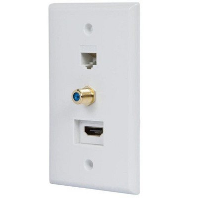 Monoprice Recessed Hdmi Wall Plate With 1* Hdmi F/f Adapter, 1*rj45 ...