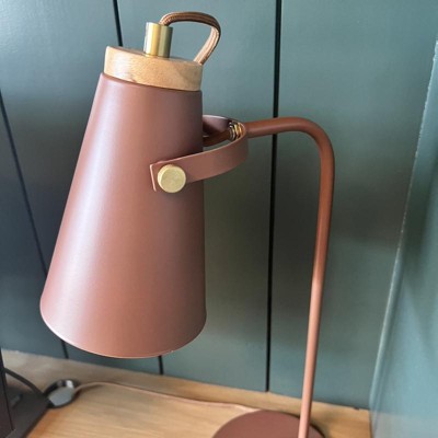 20" Metal Task Lamp With Usb Port Terracotta Brown (includes Led Light ...